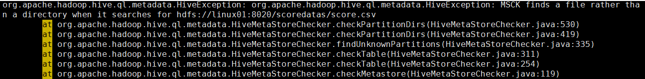 metadata.HiveException: MSCK finds a file rather than a directory when ...