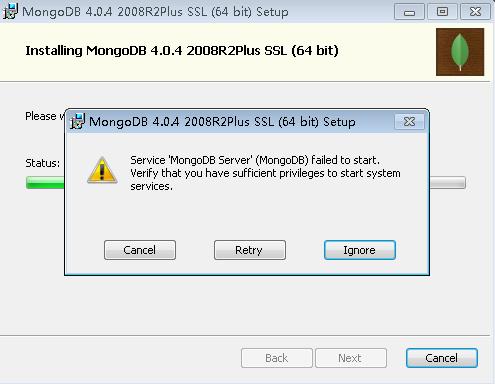 安装MongoDB报错Verify that you have sufficient privileges to start system services - ycyzharry - 博客园