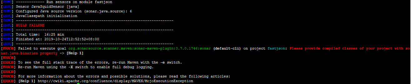 Please provide compiled classes of your project with sonar.java.binaries property - ycyzharry - 博客园