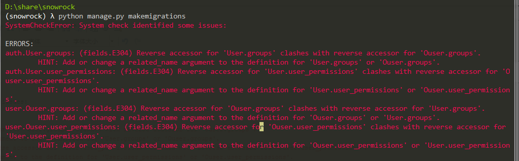 Django继承AbstractUser新建User Model时出现fields.E304错误 - 热爱技术的小牛 - 博客园