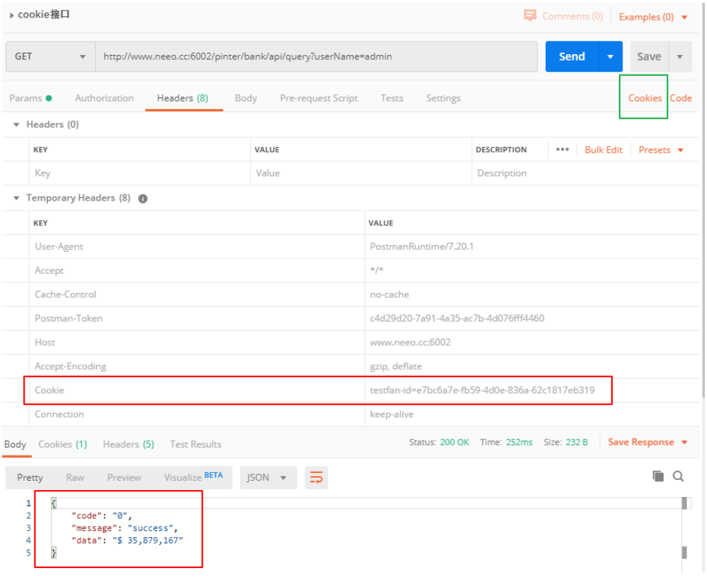 Postman特殊接口（cookie、token） - ThreePointFive - 博客园